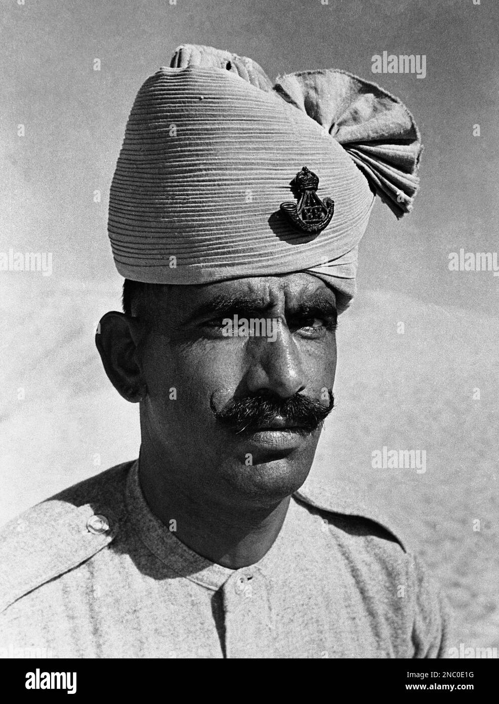 Portrait of an unidentified Sepoy, Indian soldier of the Rajputana ...