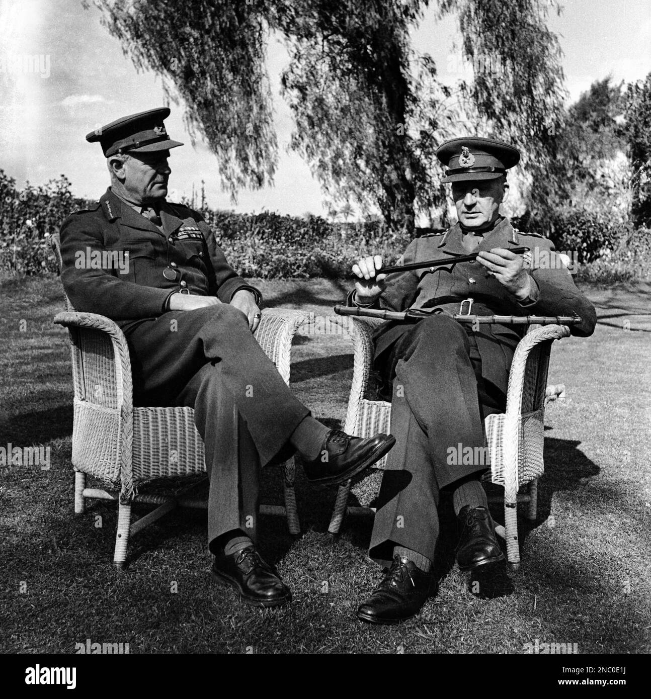 Gen. Sir John Dill with Sir Archibald Wavell sitting outside at an ...