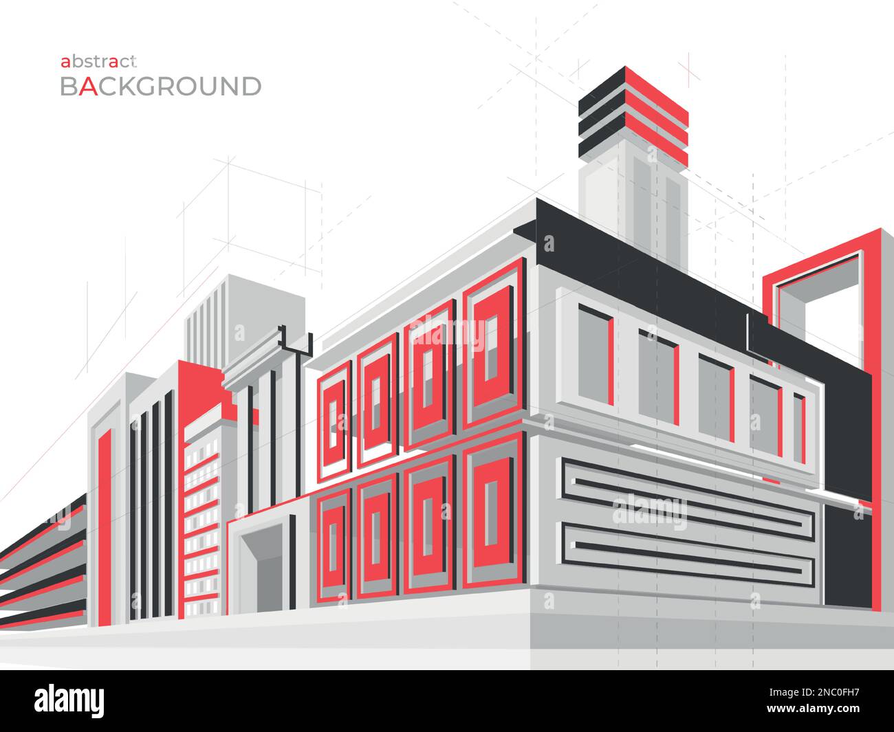 Abstract architect building. House design construction. 3D modern ...