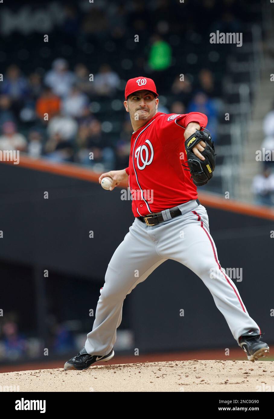 Washington Nationals starting pitcher Jason Marquis winds up against ...