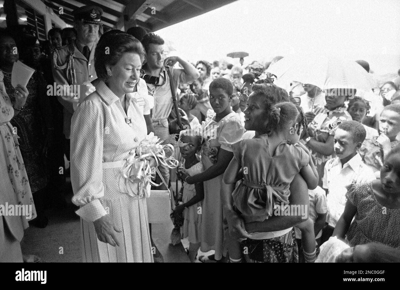 Princess Margaret of Great Britain, left, greets parents and future ...