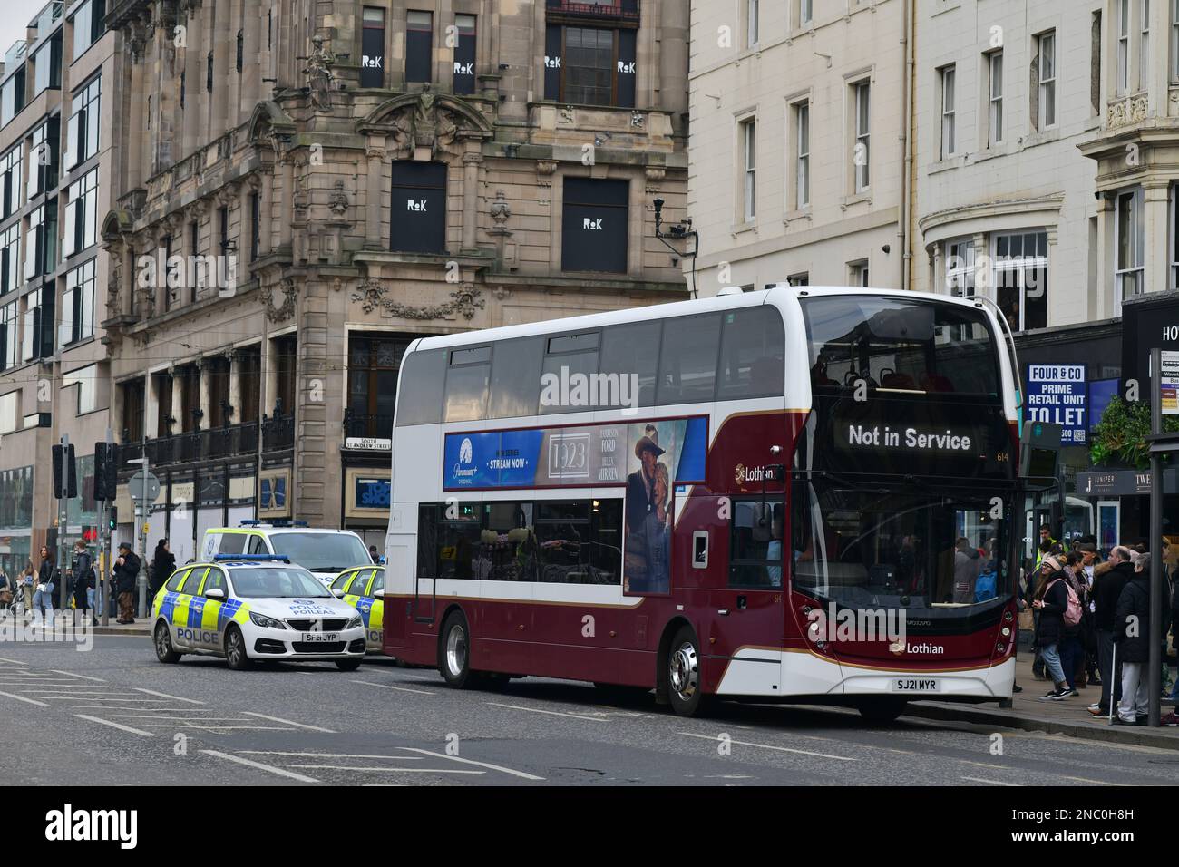 Edinburgh Scotland, UK 14 February 2023. Police incident Princes Street ...