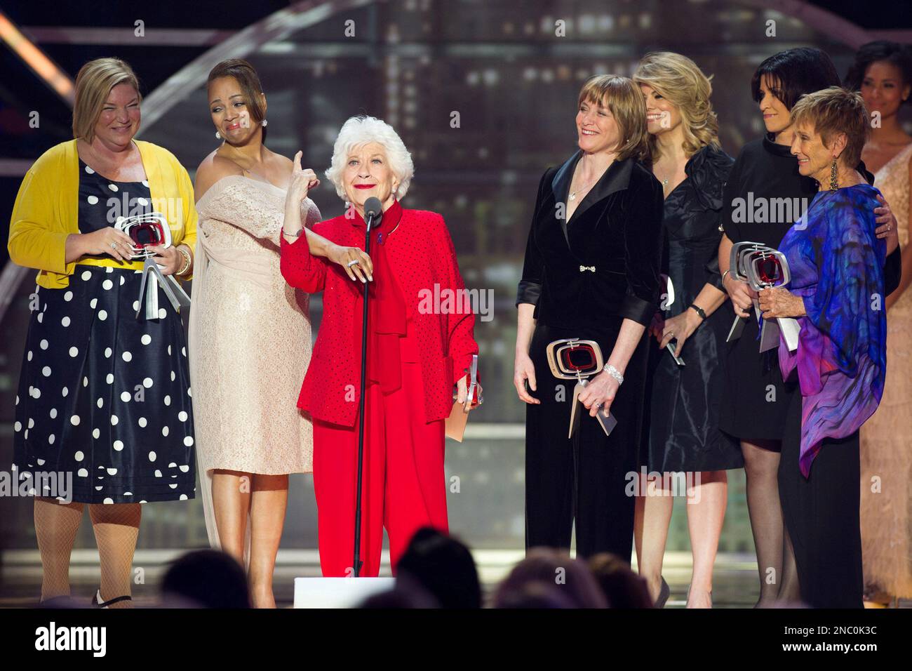 Mindy Cohn, left, Kim Fields, Charlotte Rae, Geri Jewell, Lisa Whelchel ...