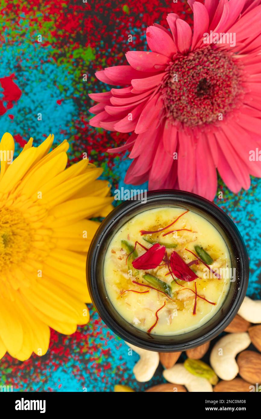Kesar Badam Thandai Prepared With Fennel Seeds, Dry Fruits, Cardamom ...