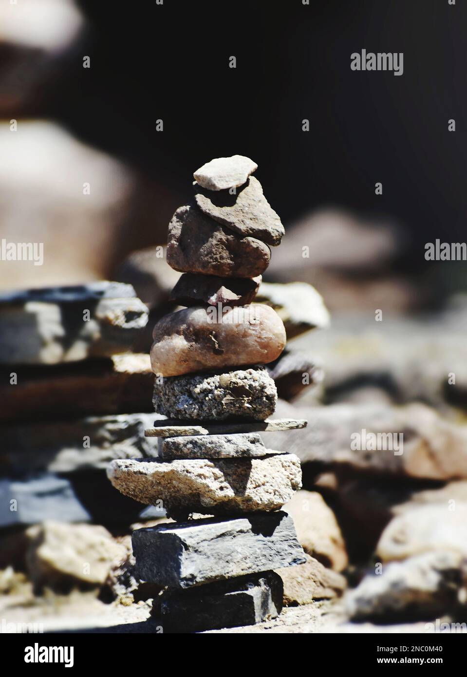 Cairn the art of stone balancing on a stone Stock Photo - Alamy