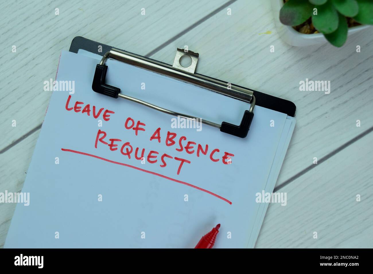 Concept of Leave of Absence Request write on paperwork isolated on ...