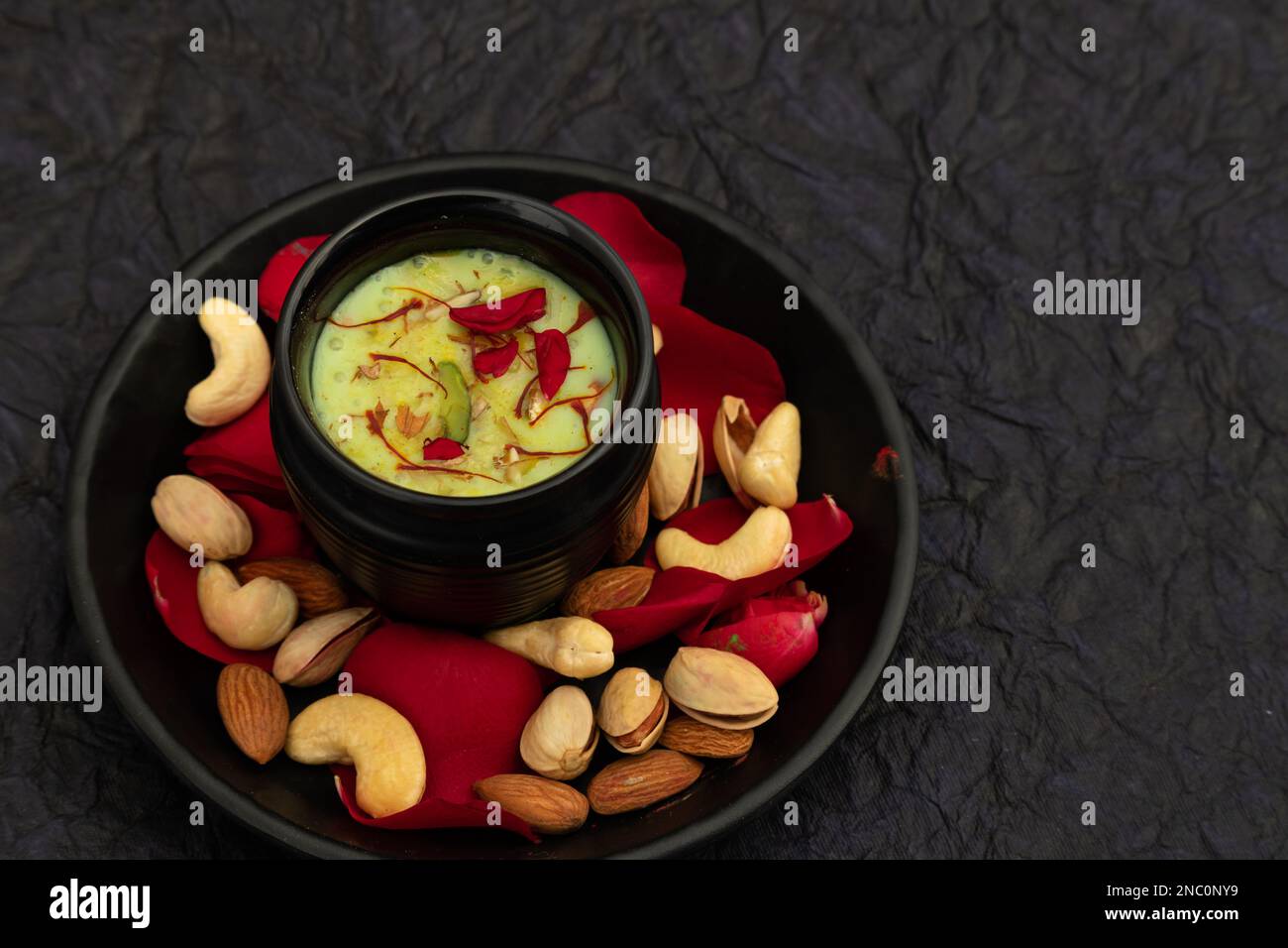 Pista Badam Thandai Prepared With Fennel Seeds, Dry Fruits, Cardamom ...