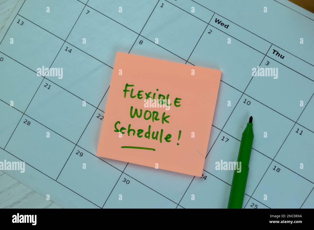 Concept of Flexible work schedule write on stick notes isolated on ...