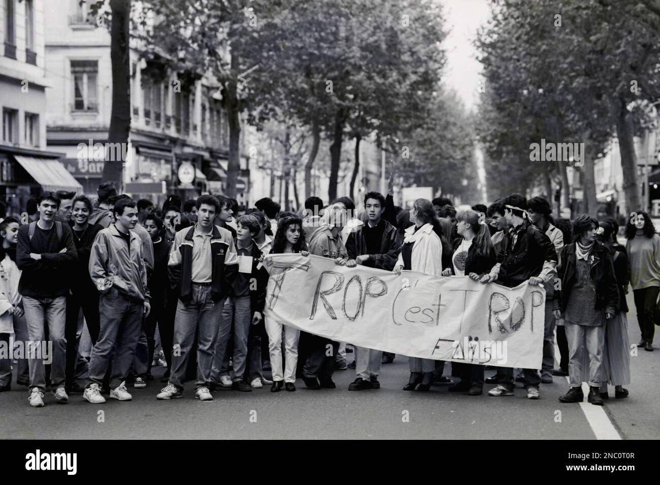 Archives 90ies: Pupils protest against violences at school, Lyon ...