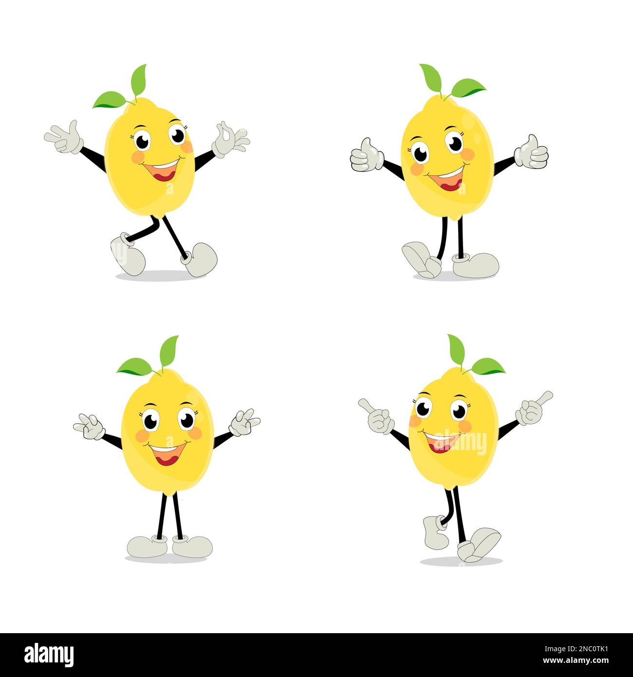 Lemon character design. Vector Illustration Flat Lemon Cute Character ...