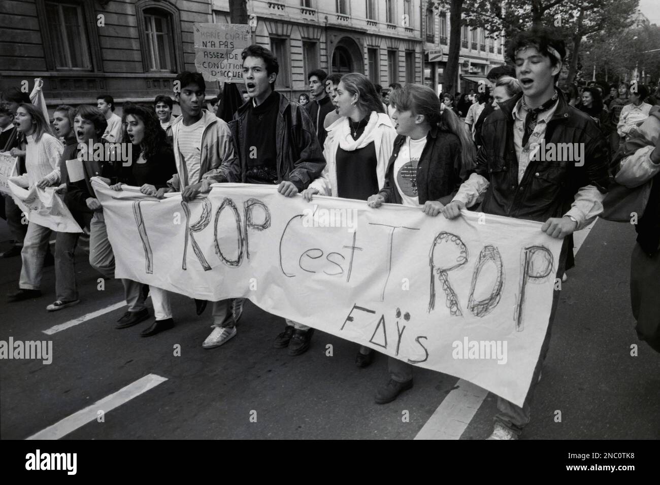 Archives 90ies: Pupils protest against violences at school, Lyon ...