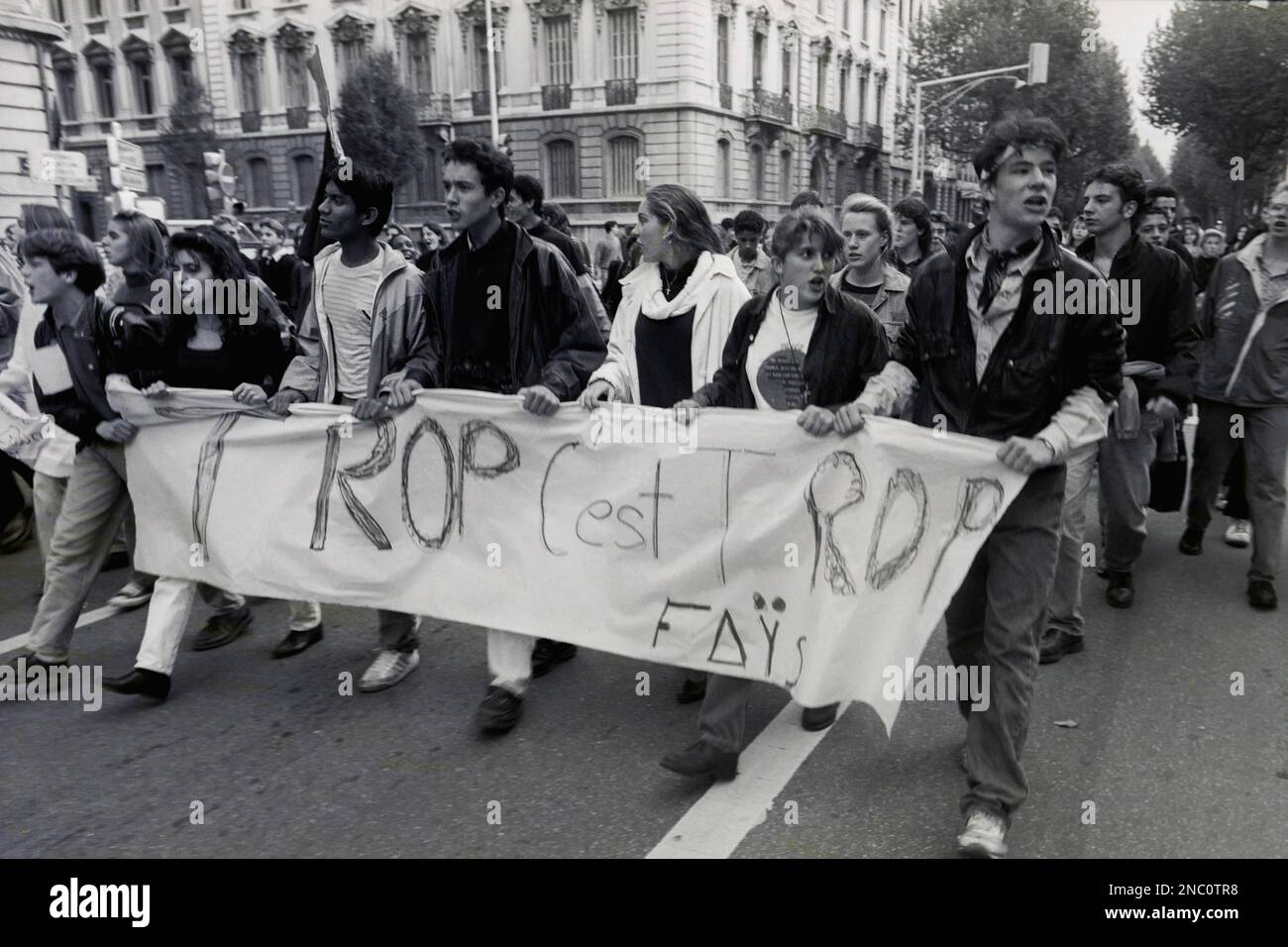 Archives 90ies: Pupils protest against violences at school, Lyon ...