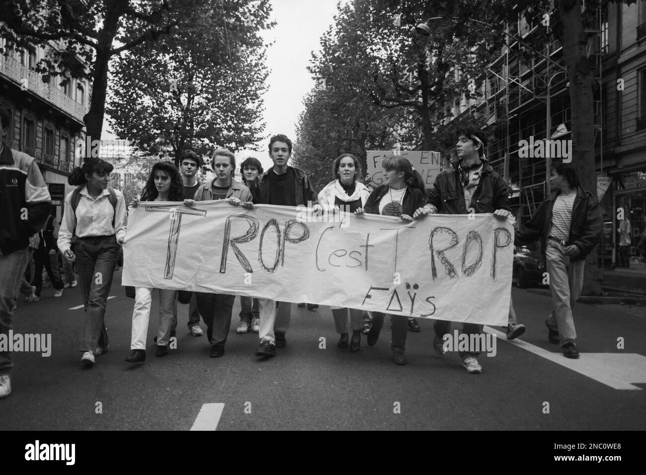 Archives 90ies: Pupils protest against violences at school, Lyon ...