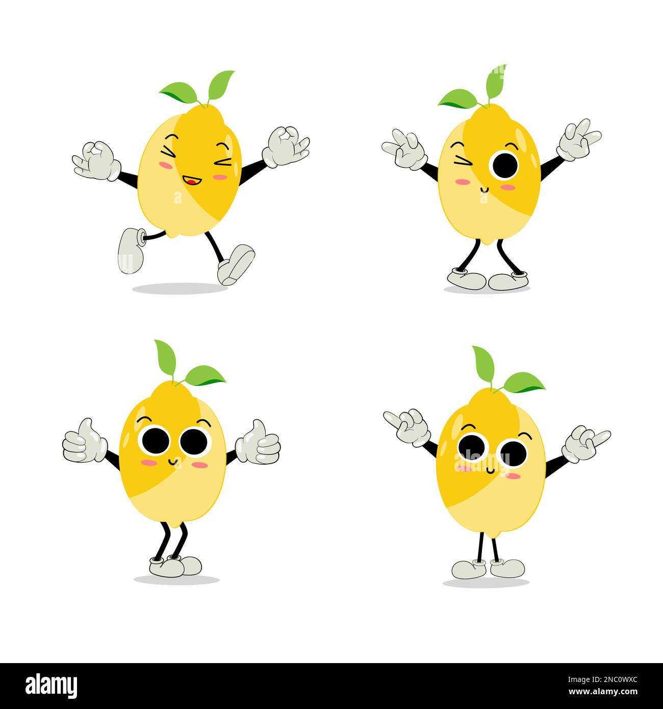 Lemon character design. Vector Illustration Flat Lemon Cute Character ...