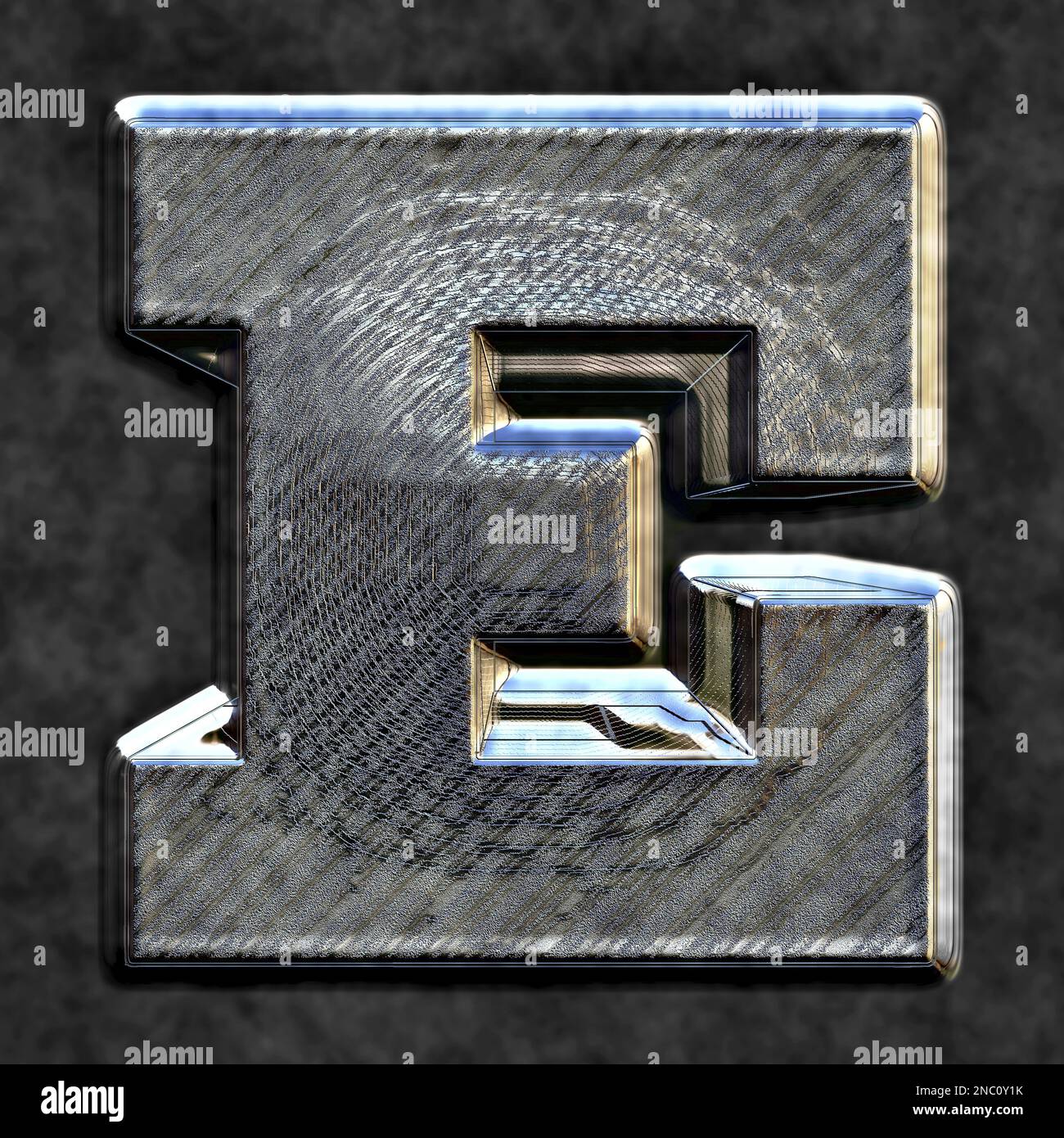 Capital letter E in 3D, glossy burnished metal Stock Photo - Alamy