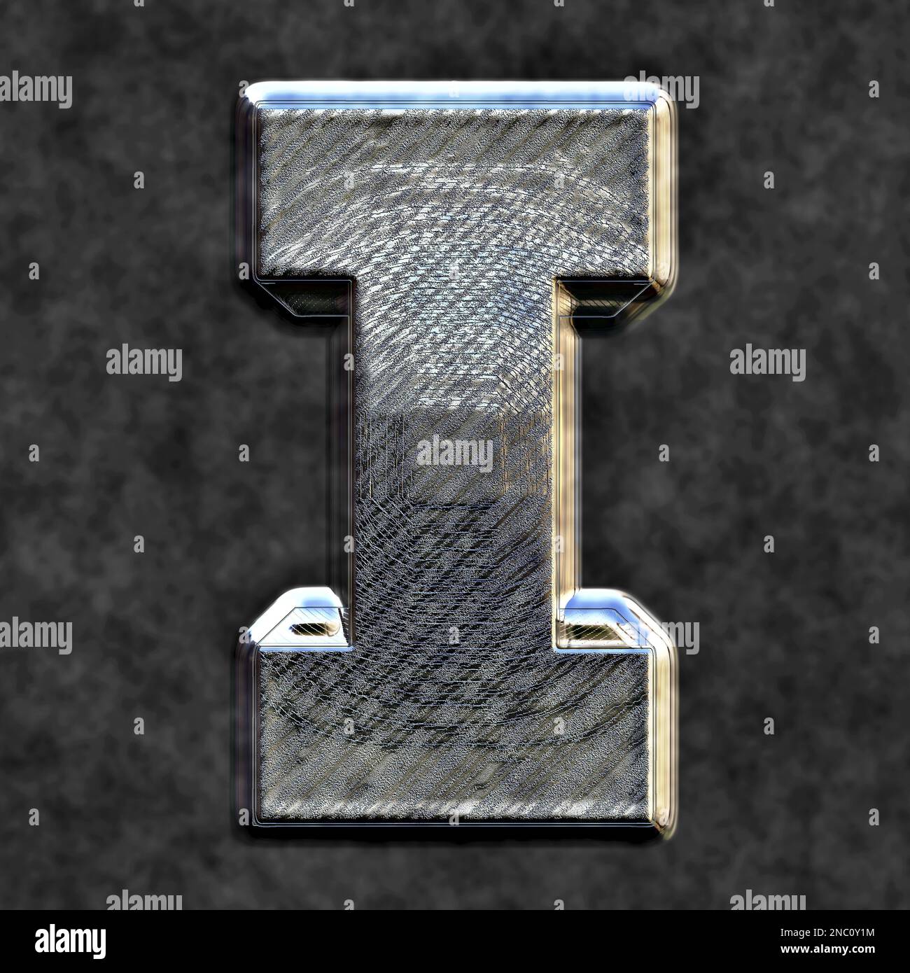 Capital letter I in 3D, glossy burnished metal Stock Photo - Alamy