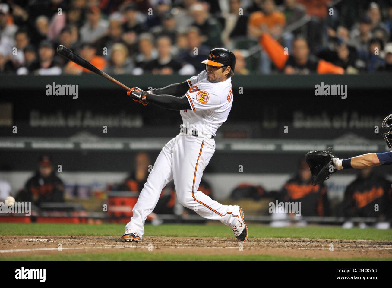 Baltimore Orioles Brian Roberts bats against the Detroit Tigers in a ...