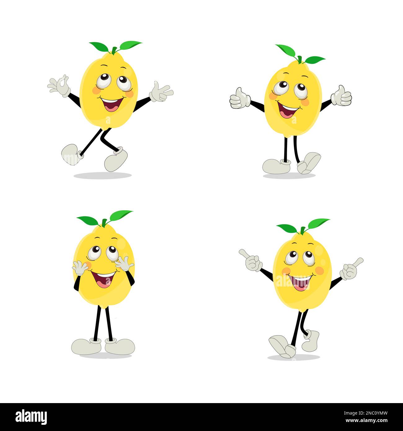 Lemon character design. Vector Illustration Flat Lemon Cute Character ...