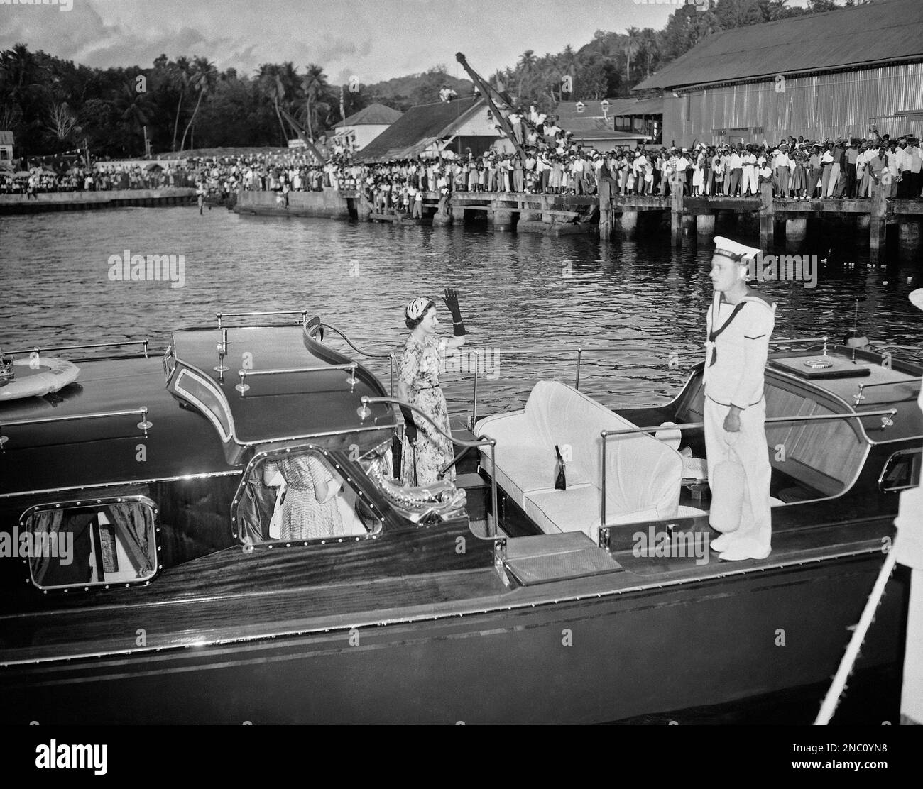 Princess Margaret, leaving Tobago on Feb. 5, 1955 during her tour of ...