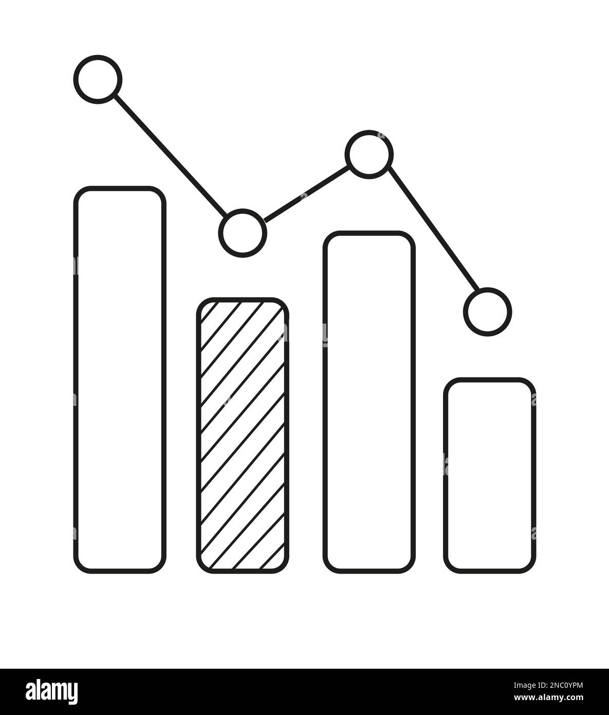 Financial crisis icon in line style. Bankrupt, poverty, graph down ...