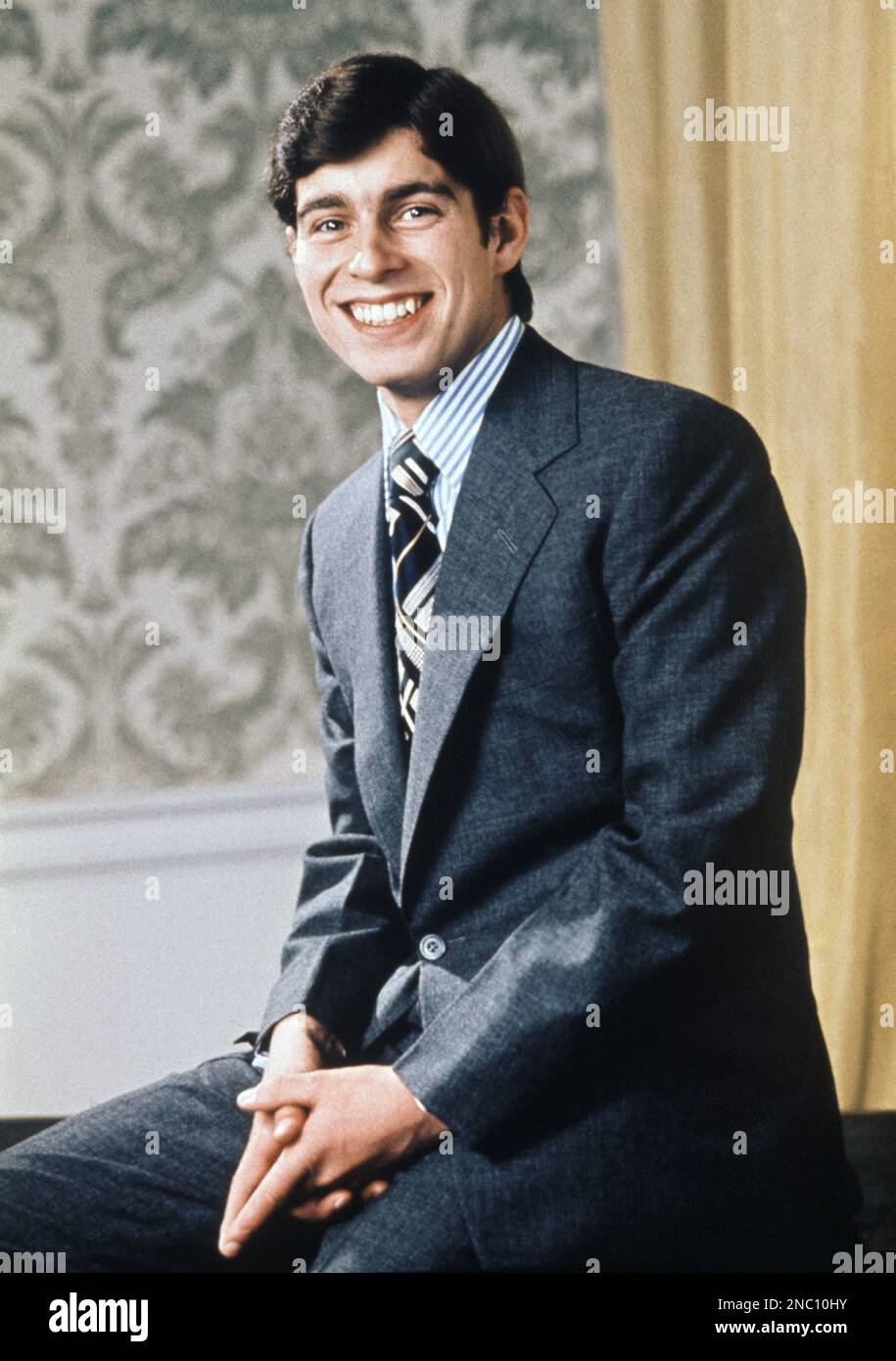 H.R.H. Prince Andrew, smiles in the Regency room of Buckingham Palace ...