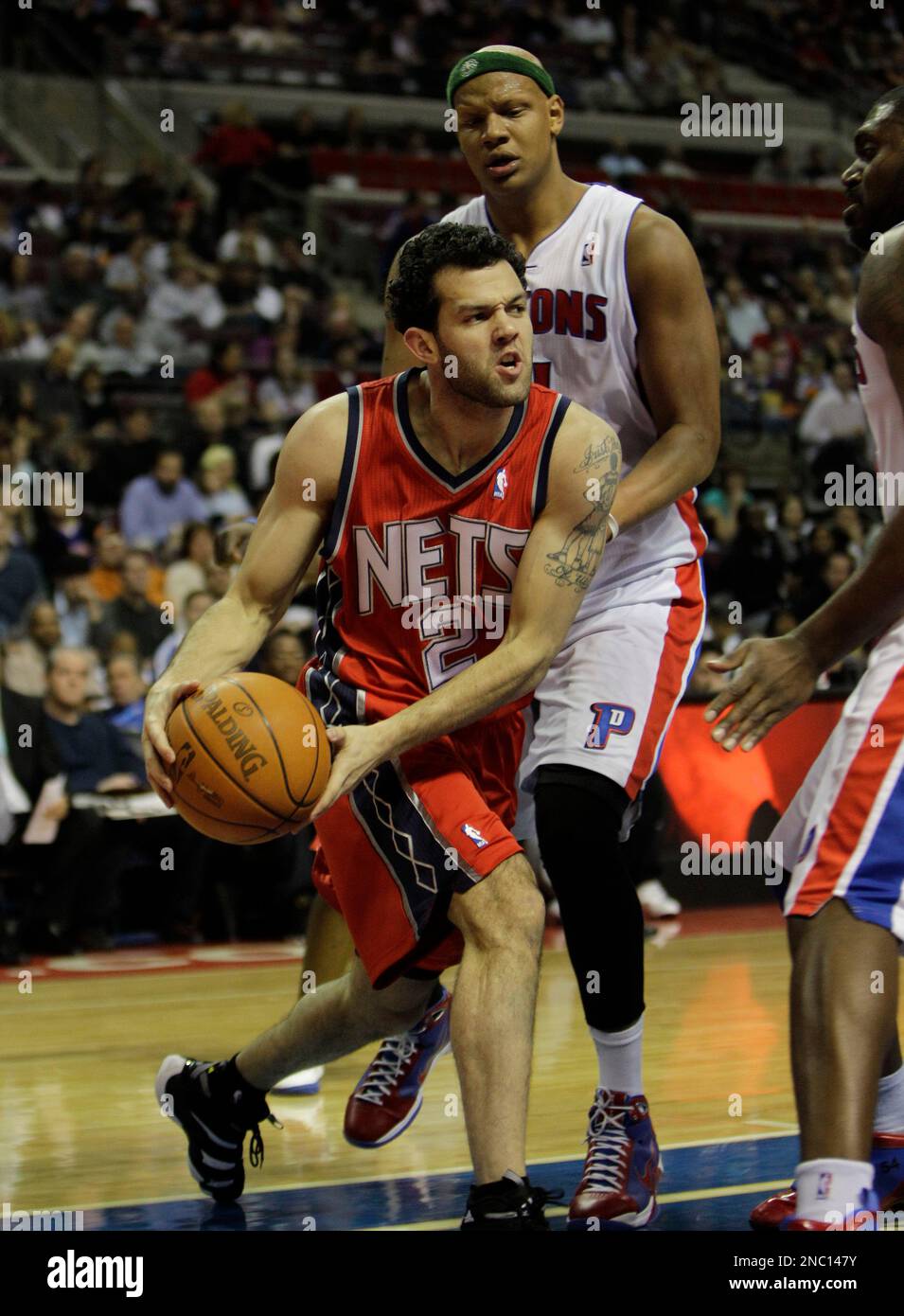 New Jersey Nets guard Jordan Farmar (2) drives against the Detroit ...