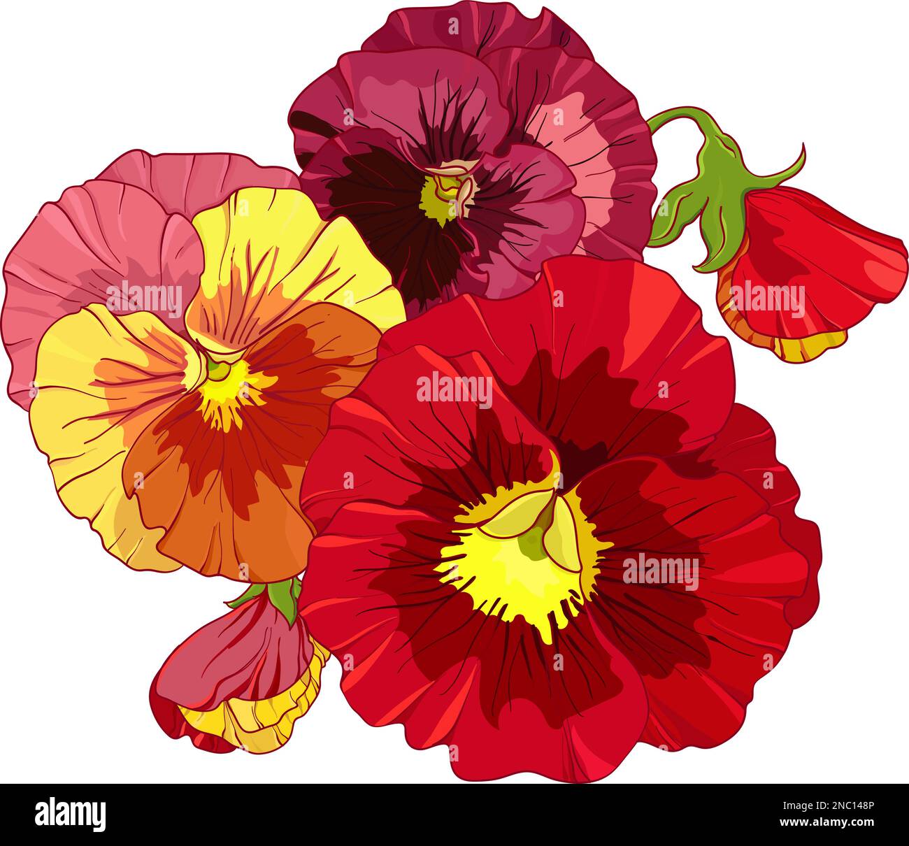 Orange red flowers Stock Vector Images - Alamy
