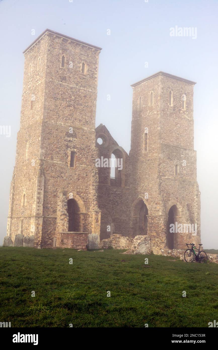View of the Two Towers, part of the remains of St Mary's Church in ...