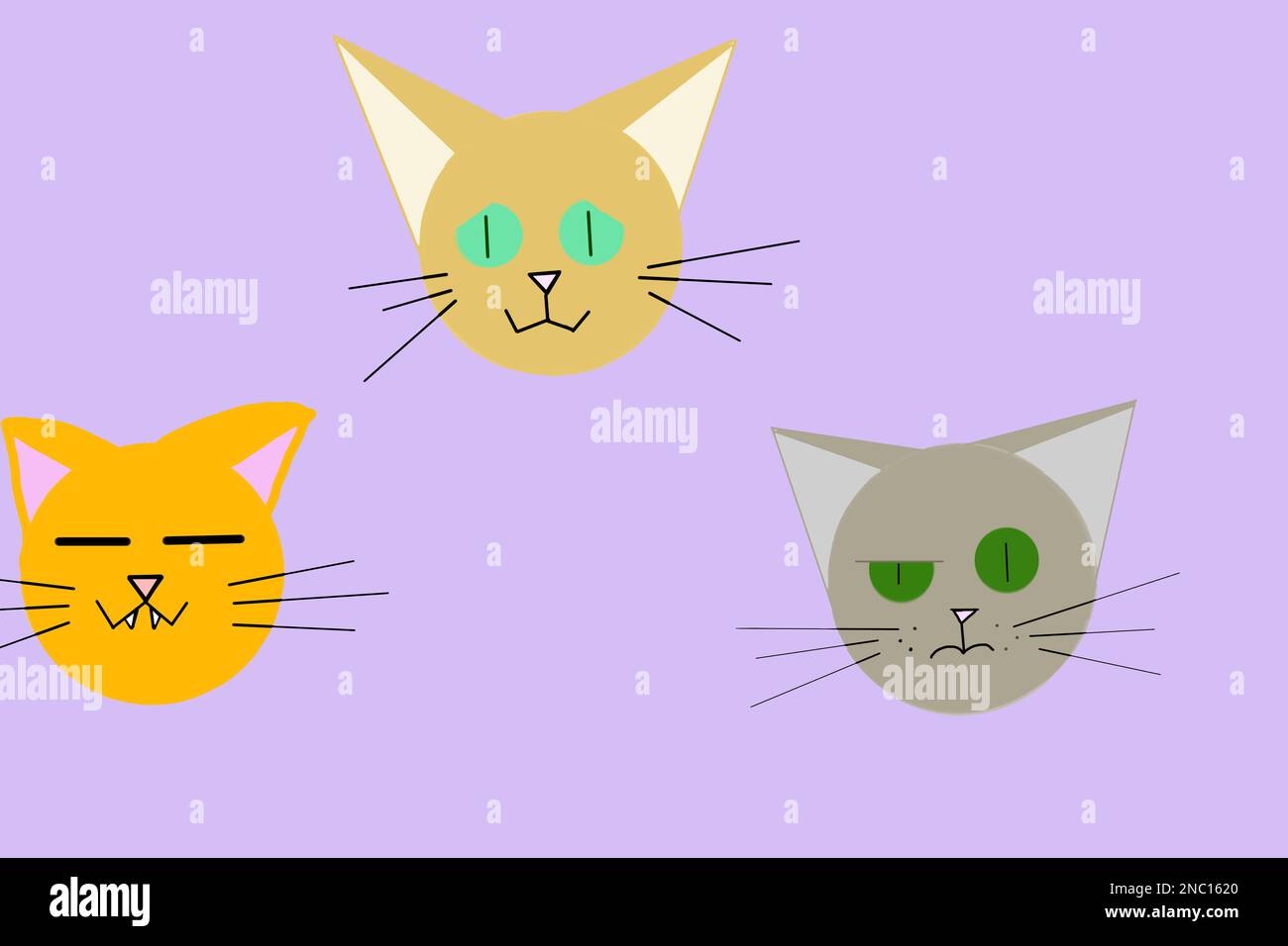 Cute kitten head drawing hi-res stock photography and images - Alamy
