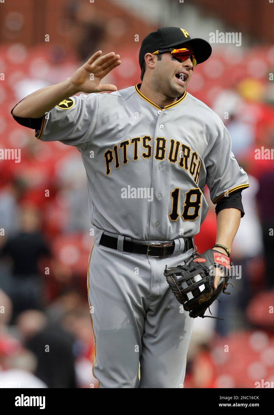 Pittsburgh Pirates' Neil Walker celebrates after a baseball game ...