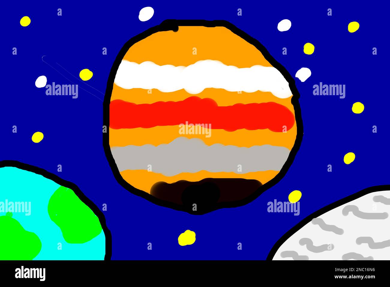 The planet Jupiter against the background of the starry sky and other ...