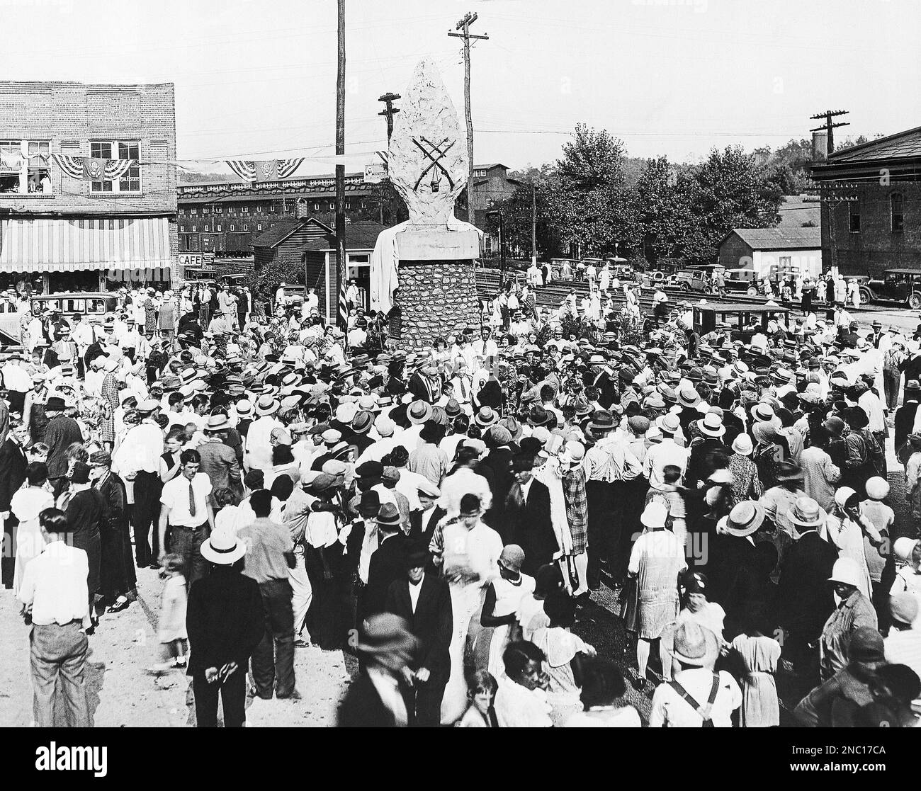 Large arrowhead monument indicates site on which old Native American ...
