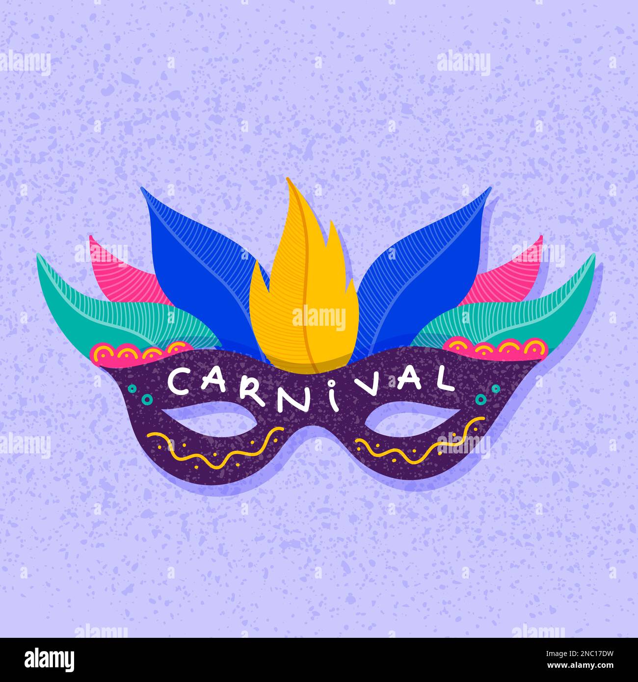Happy Carnival. Mask with colorful feathers. Carnival party banner ...
