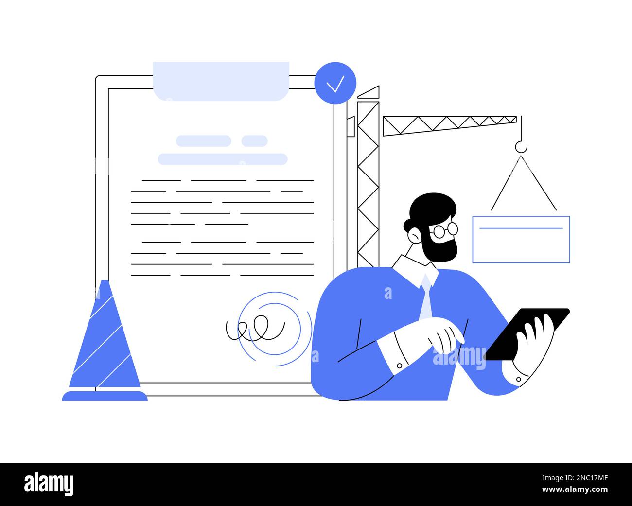 Building permit abstract concept vector illustration Stock Vector Image ...