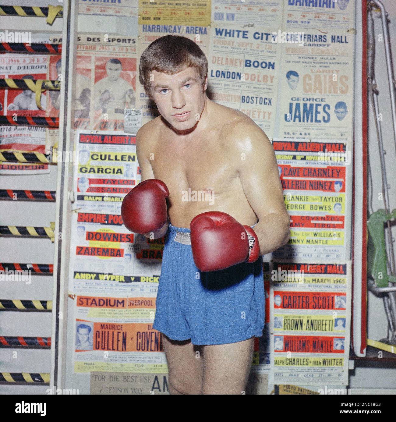 British heavyweight boxer Billy Walker poses for photographer at a gym in London, on Jan. 1 ...