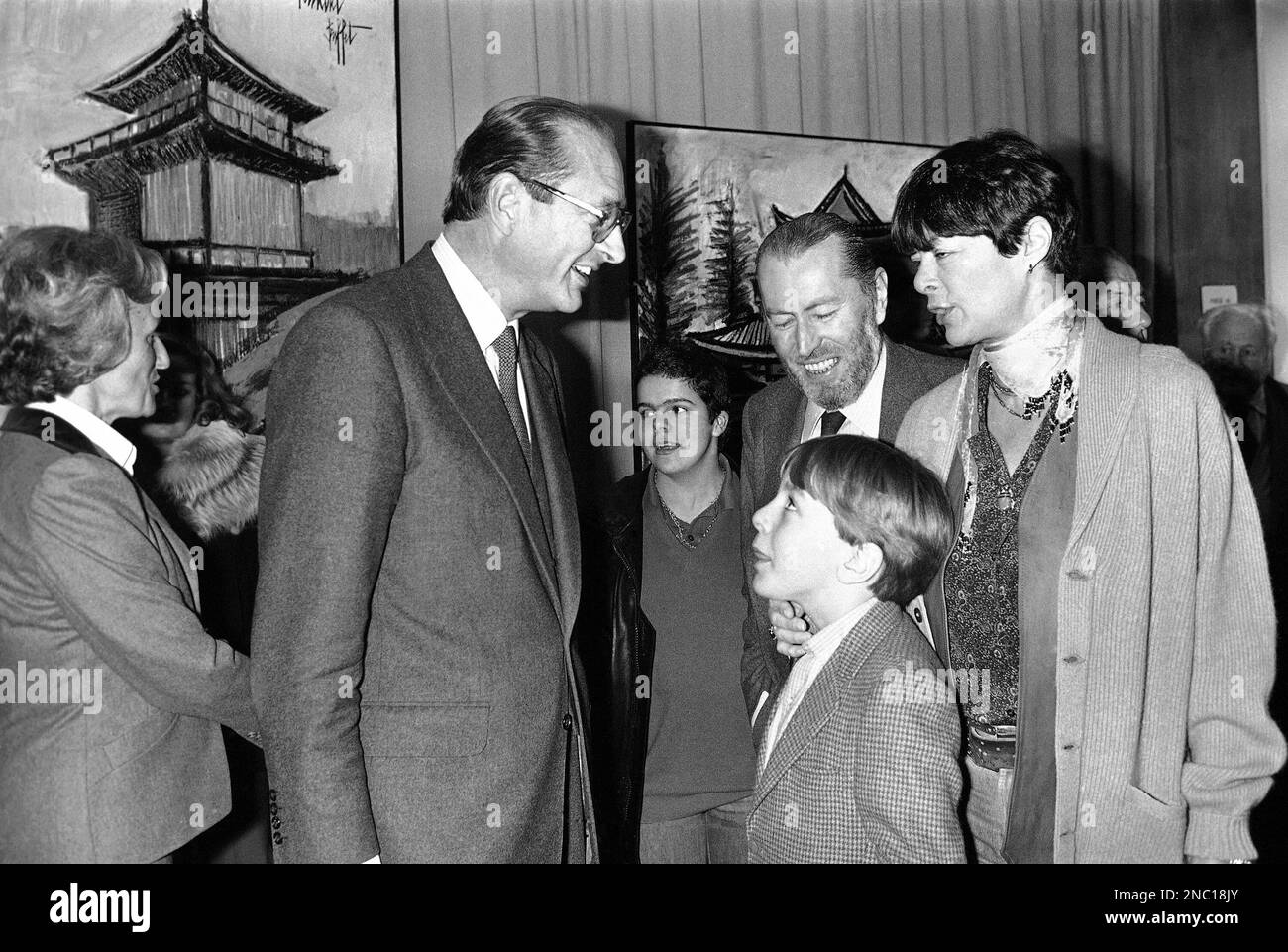 Jacques Chirac, the Mayor of Paris with Bernard Buffet, left, and the ...