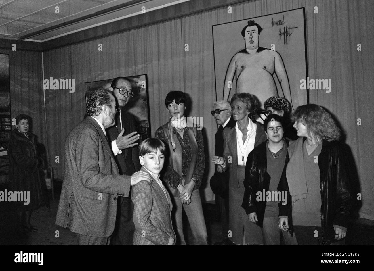 Jacques Chirac, the Mayor of Paris with Bernard Buffet, left, and the ...