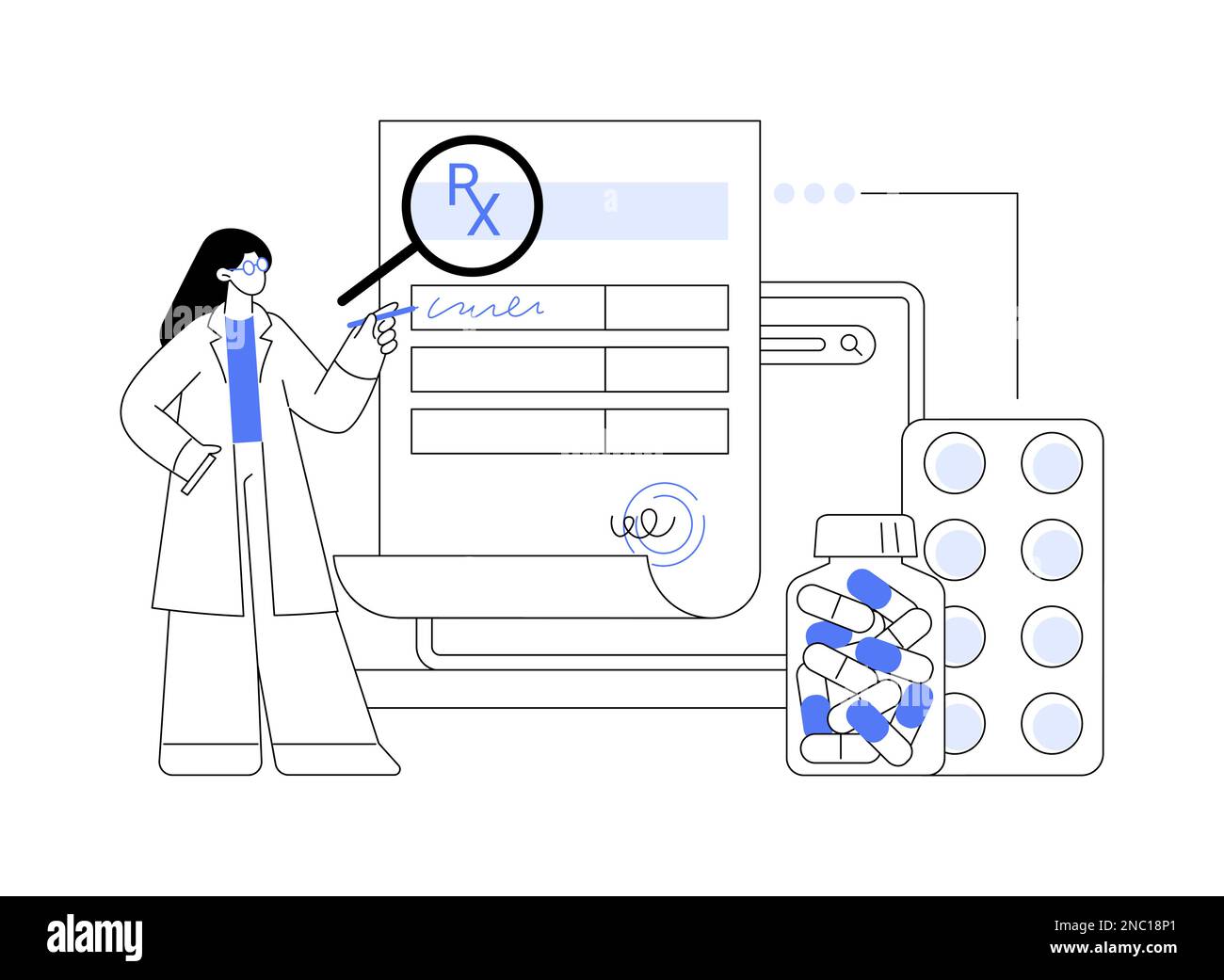 Online prescription system abstract concept vector illustration Stock ...