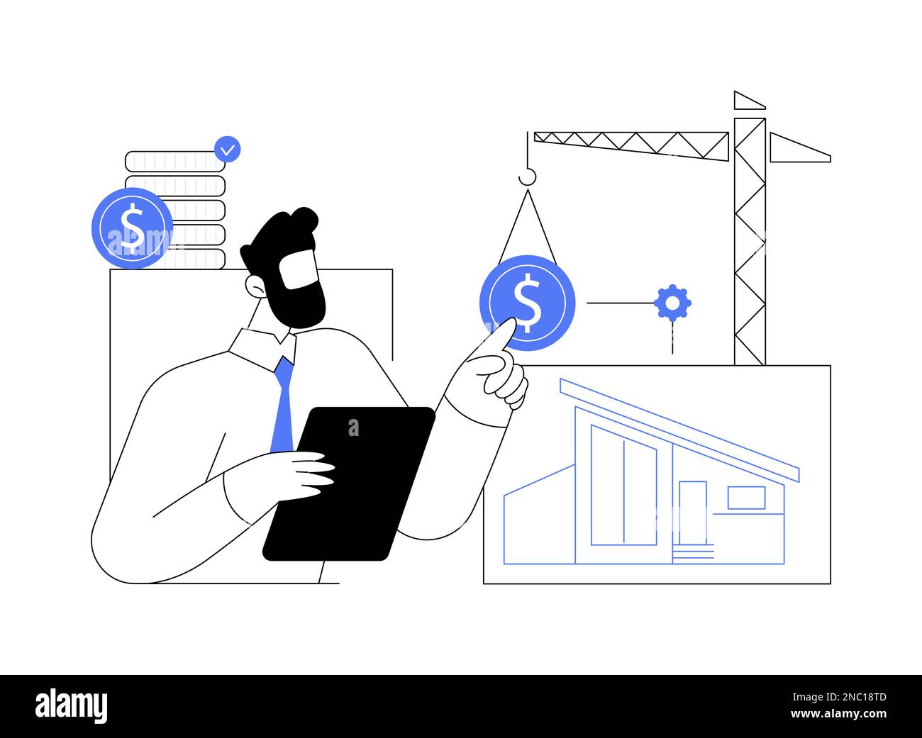 Construction costs abstract concept vector illustration Stock Vector ...