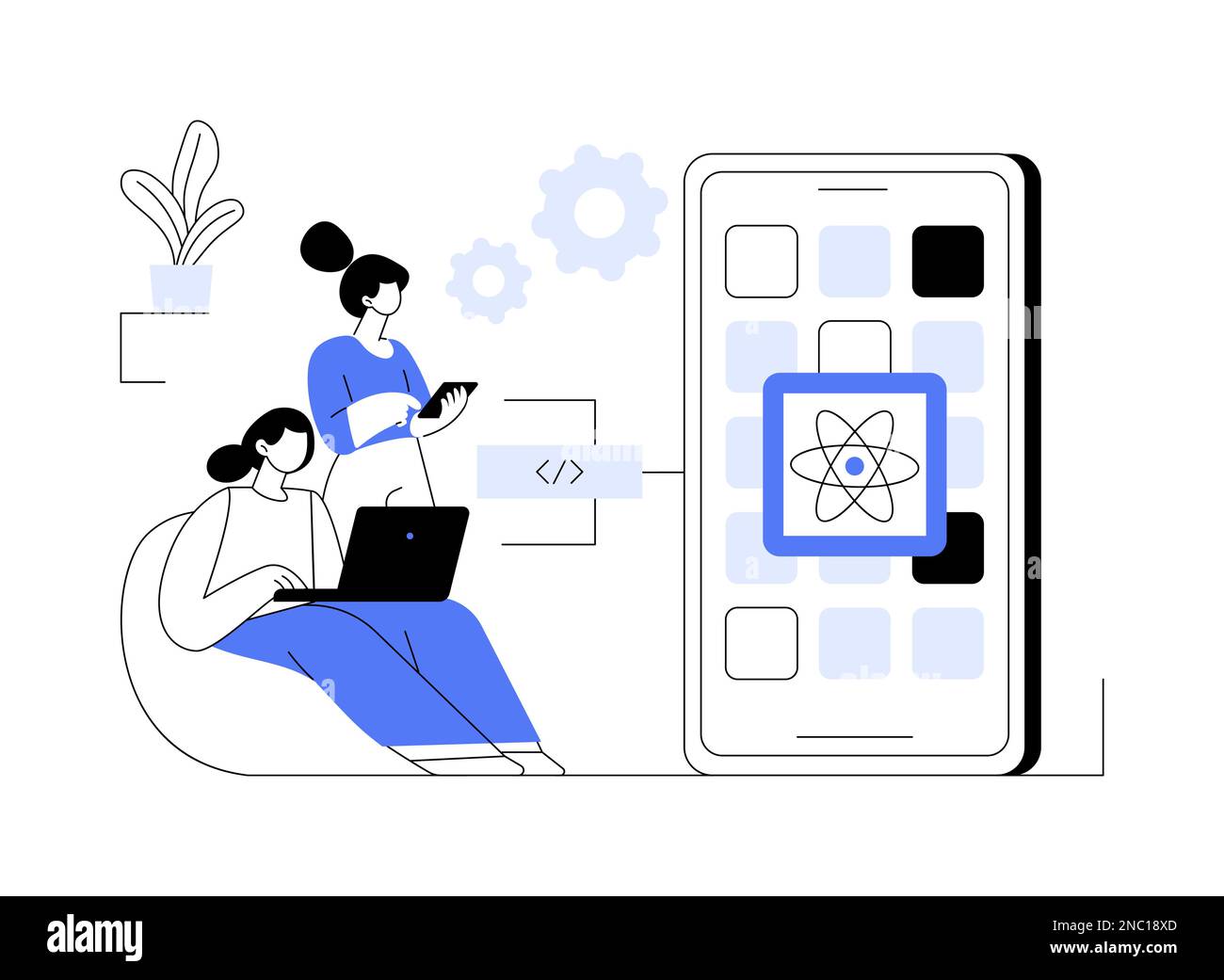 React Native Mobile App Abstract Concept Vector Illustration Stock Vector Image And Art Alamy