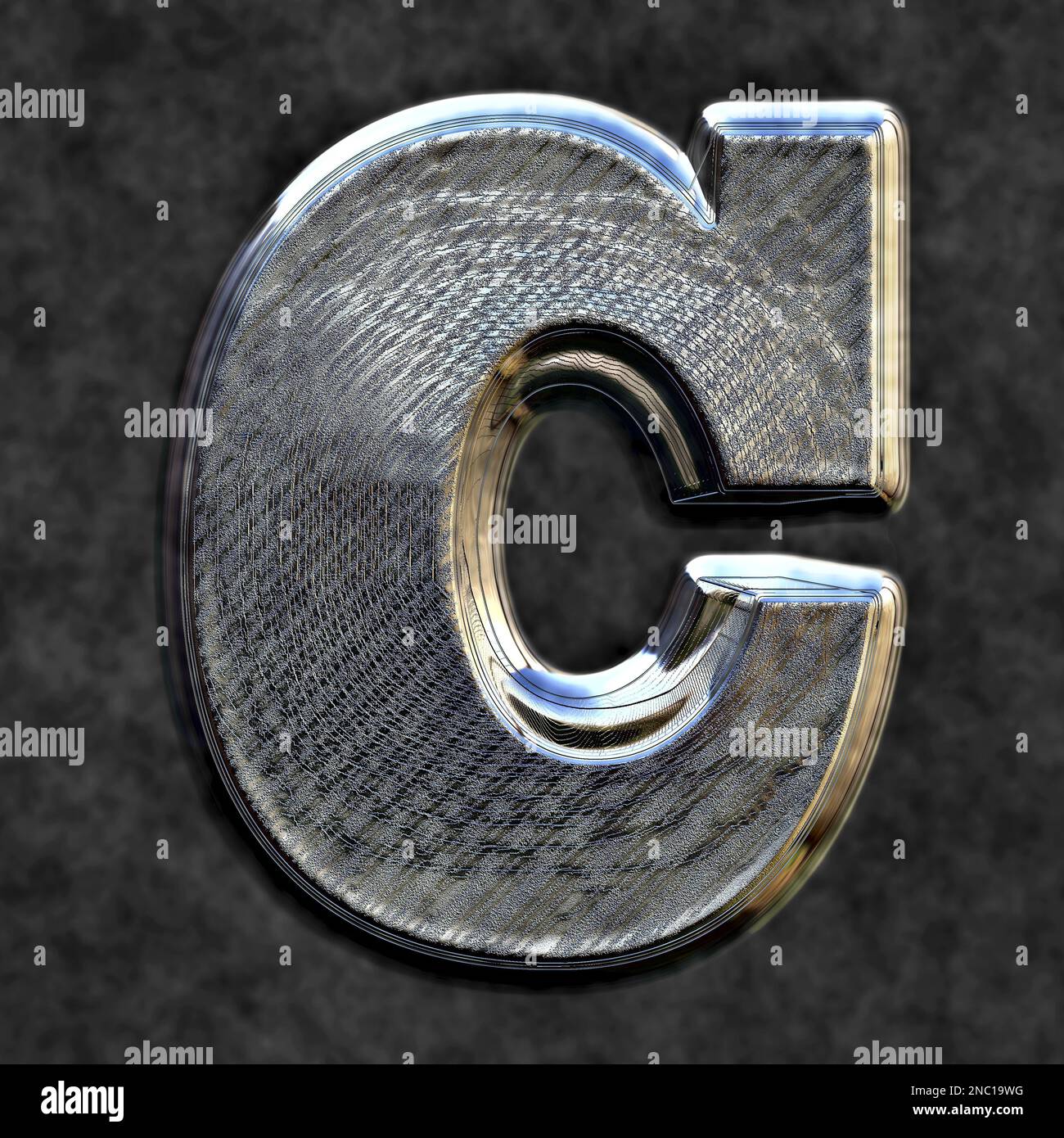 Capital letter C in 3D, glossy burnished metal Stock Photo - Alamy