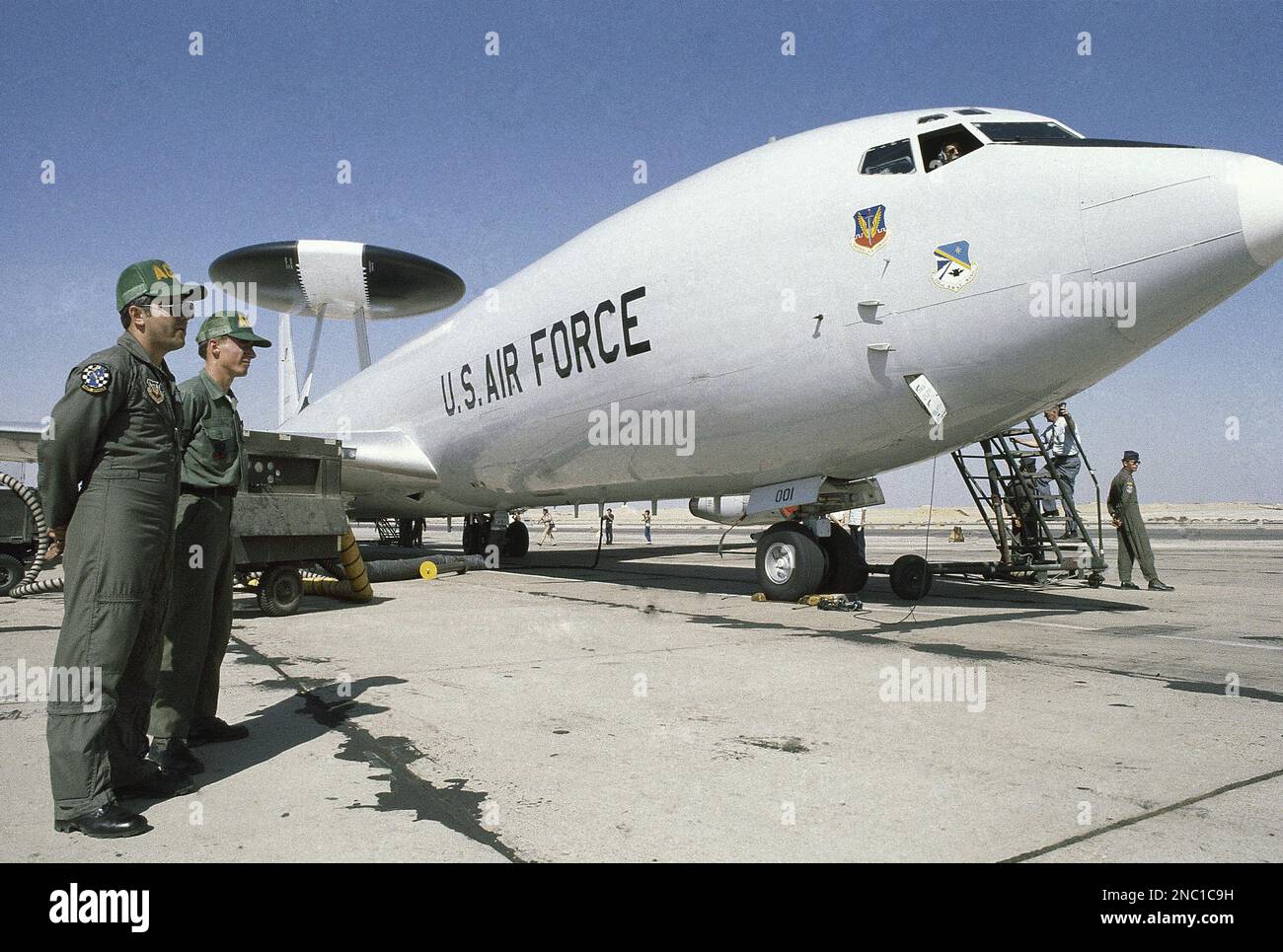 AWAC surveillance planes under heavy American and Egyptian Guard at ...