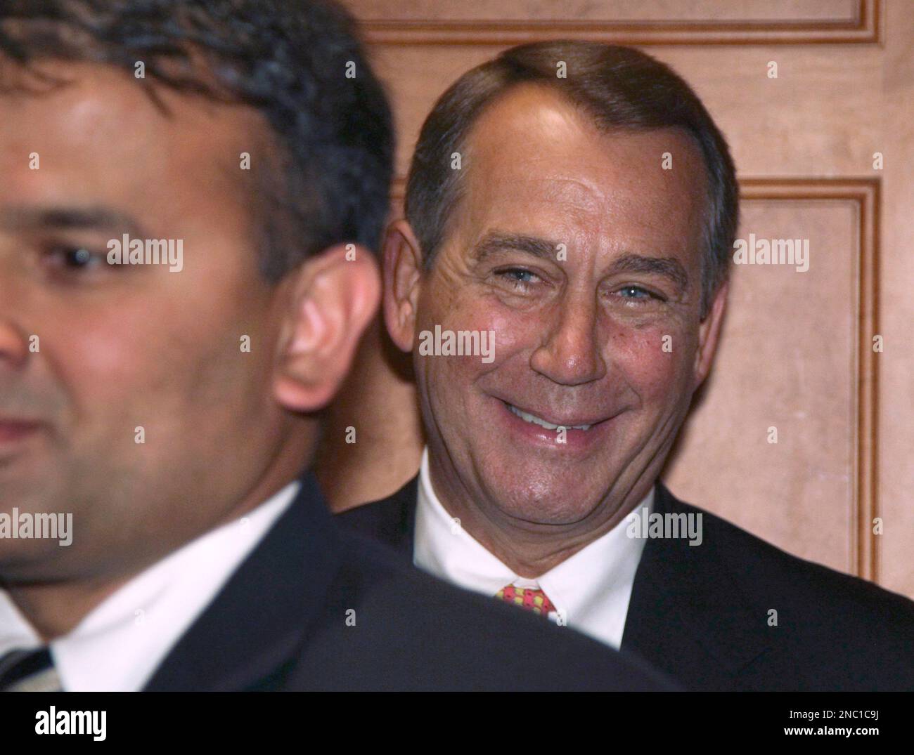 House Speaker John Boehner Ohio smiles from the back of an elevator ...