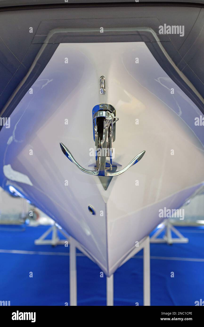 Built in Automated Anchor at Boat Front Stock Photo - Alamy