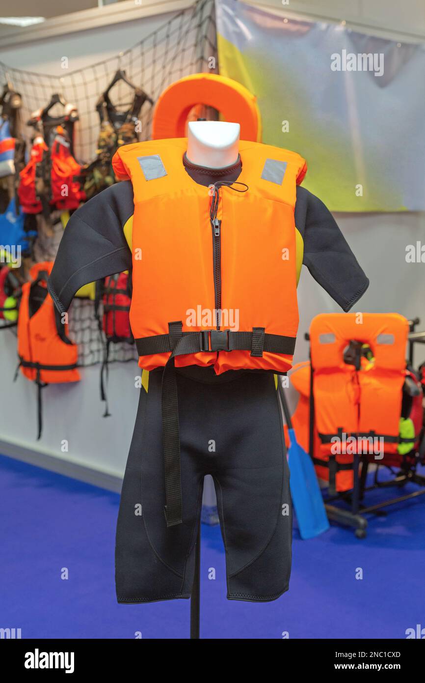 Life Preserver Orange Floating Vest Personal Safety Stock Photo - Alamy