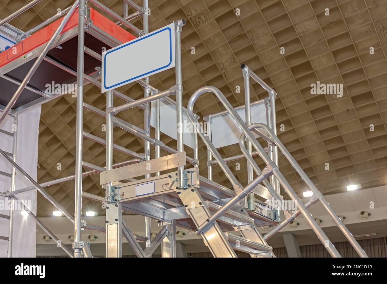 Aluminium Mobile Scaffolding Ladder Platform at Construction Site Stock ...