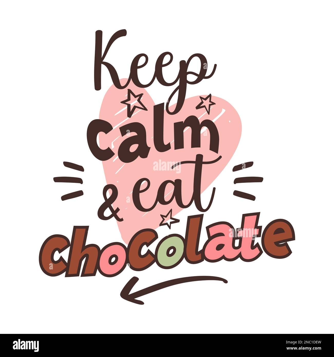 Chocolate lover cute funny quote. Vector Stock Vector Image & Art - Alamy