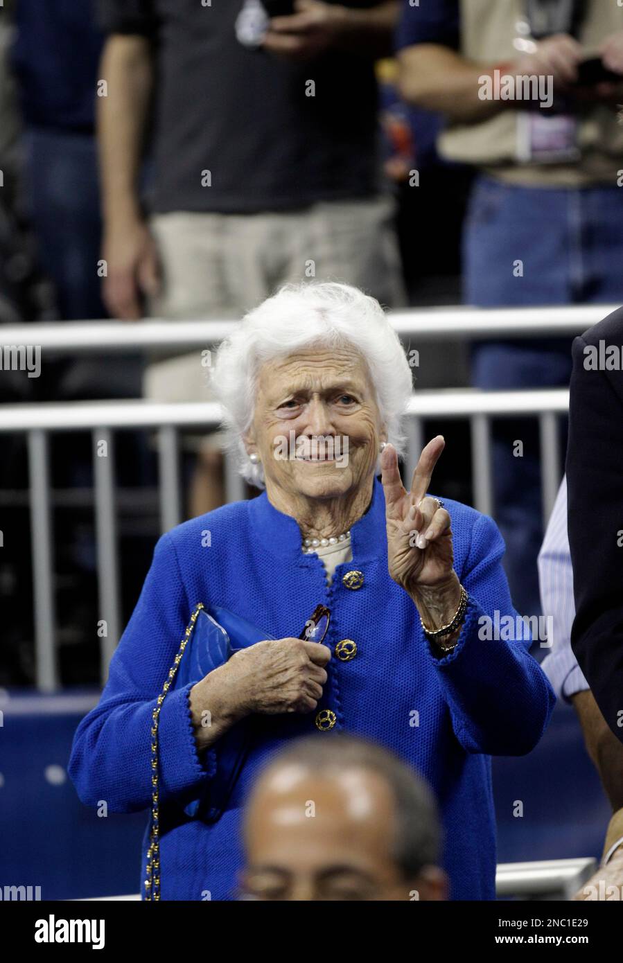 Former first lady Barbara Bush is seen at the men's NCAA Final Four ...