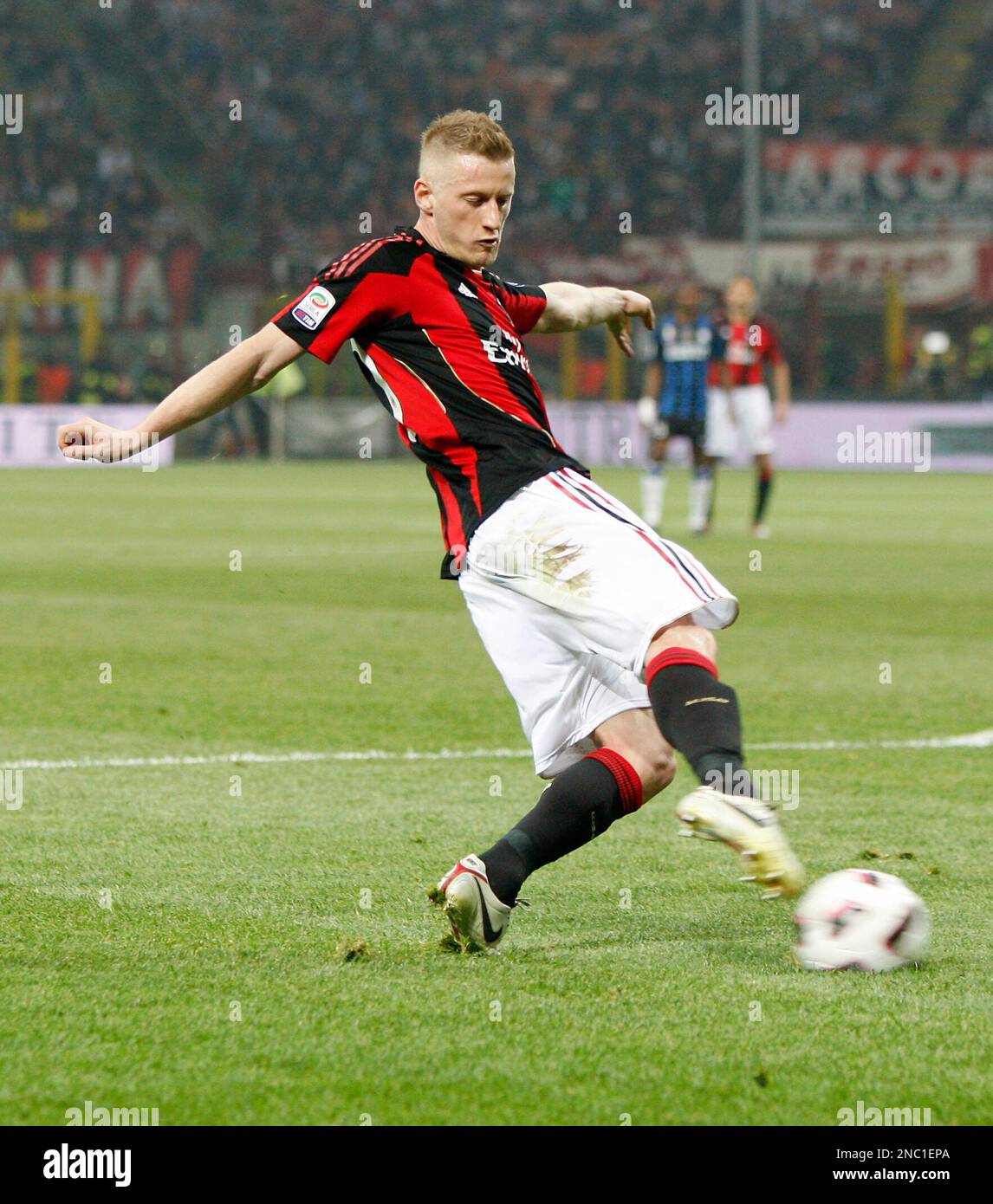 AC Milan midfielder Ignazio Abate kicks the ball during the Serie A ...