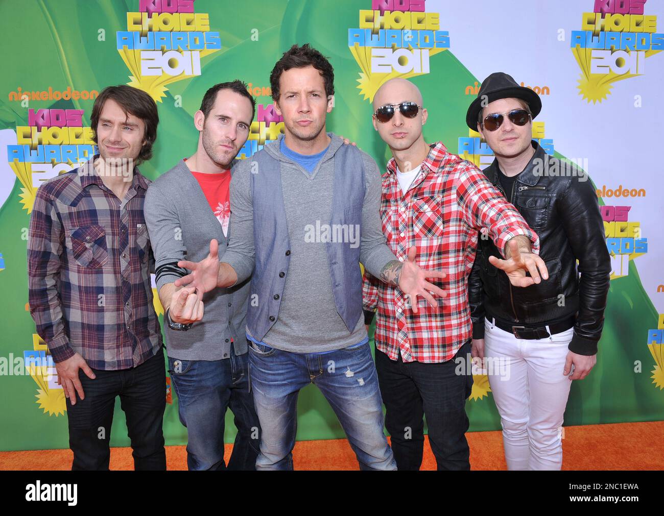 Simple Plan arrives at Nickelodeon's 24th Annual Kids' Choice Awards on ...